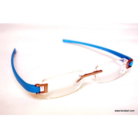 Shop online for Lenskart Rimless Eyewear Blue Silver ( Free Unbreakable ...