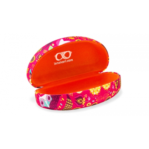 Shop online for Lenskart Tiny Owl Pink yellow Sunglass Case (CONTENTS ...