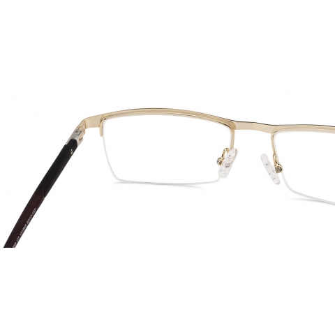 Buy Gold Brown Half Rim Rectangle Lenskart Air LA Classic VC E11858-C2 ...