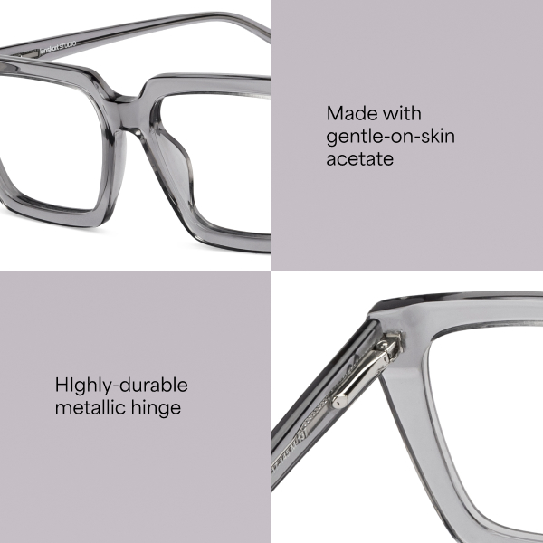 Grey Full Rim Square Lenskart STUDIO LS E15666-C6 Eyeglasses